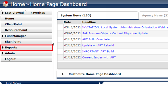 Running Reports in Business Objects