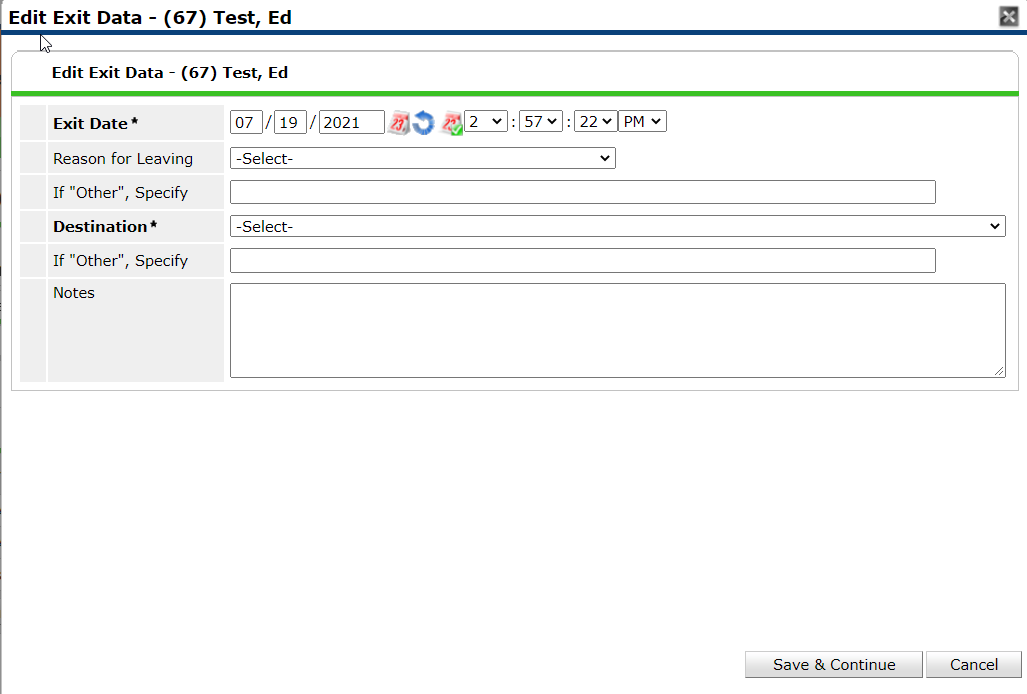 HUD VASH Exit Workflow